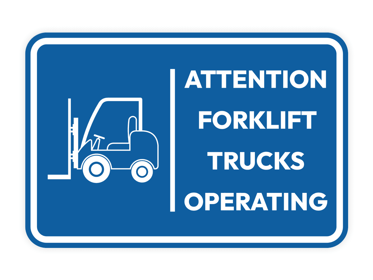 Signs ByLITA Classic Framed Attention! Forklift Trucks Operating Door ...