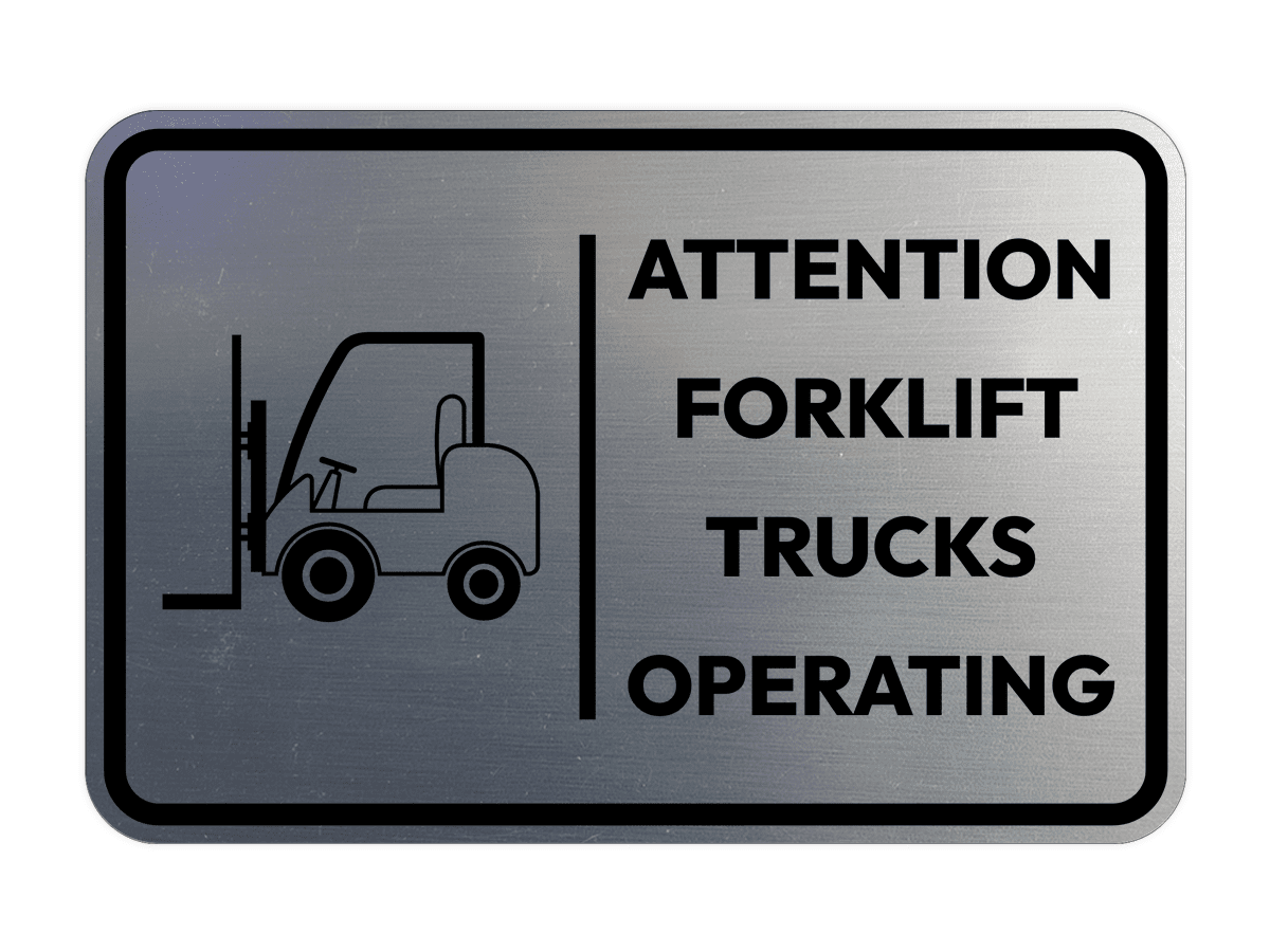 Signs ByLITA Classic Framed Attention! Forklift Trucks Operating Door ...