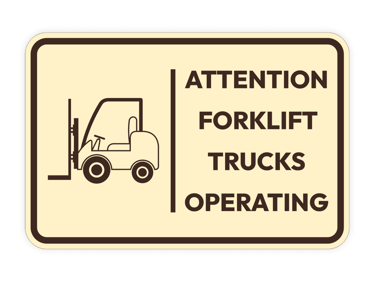Signs ByLITA Classic Framed Attention! Forklift Trucks Operating Door ...