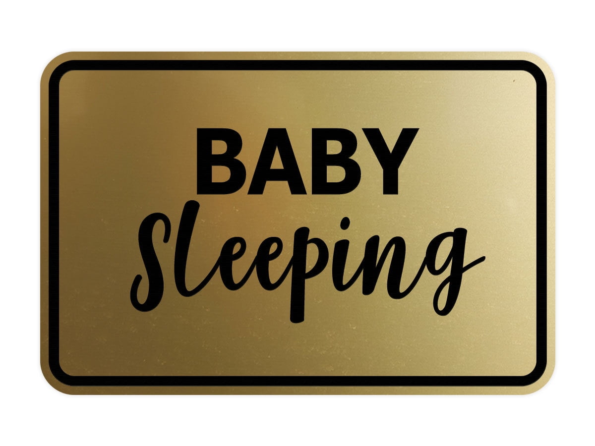 Signs ByLITA Classic Framed Baby Sleeping Sign (Brushed Gold) - Medium ...