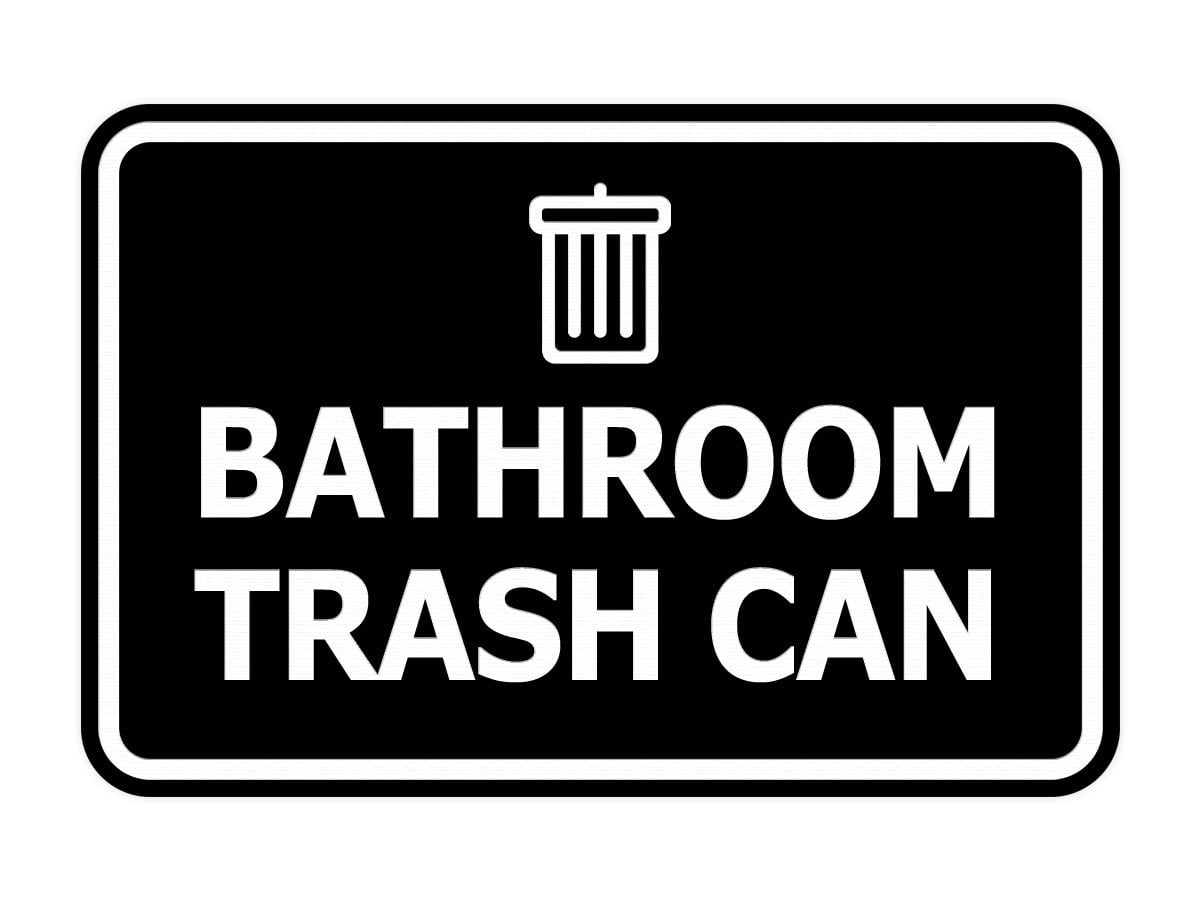 Signs ByLITA Classic Framed Bathroom Trash Can Sign (Black) - Small ...