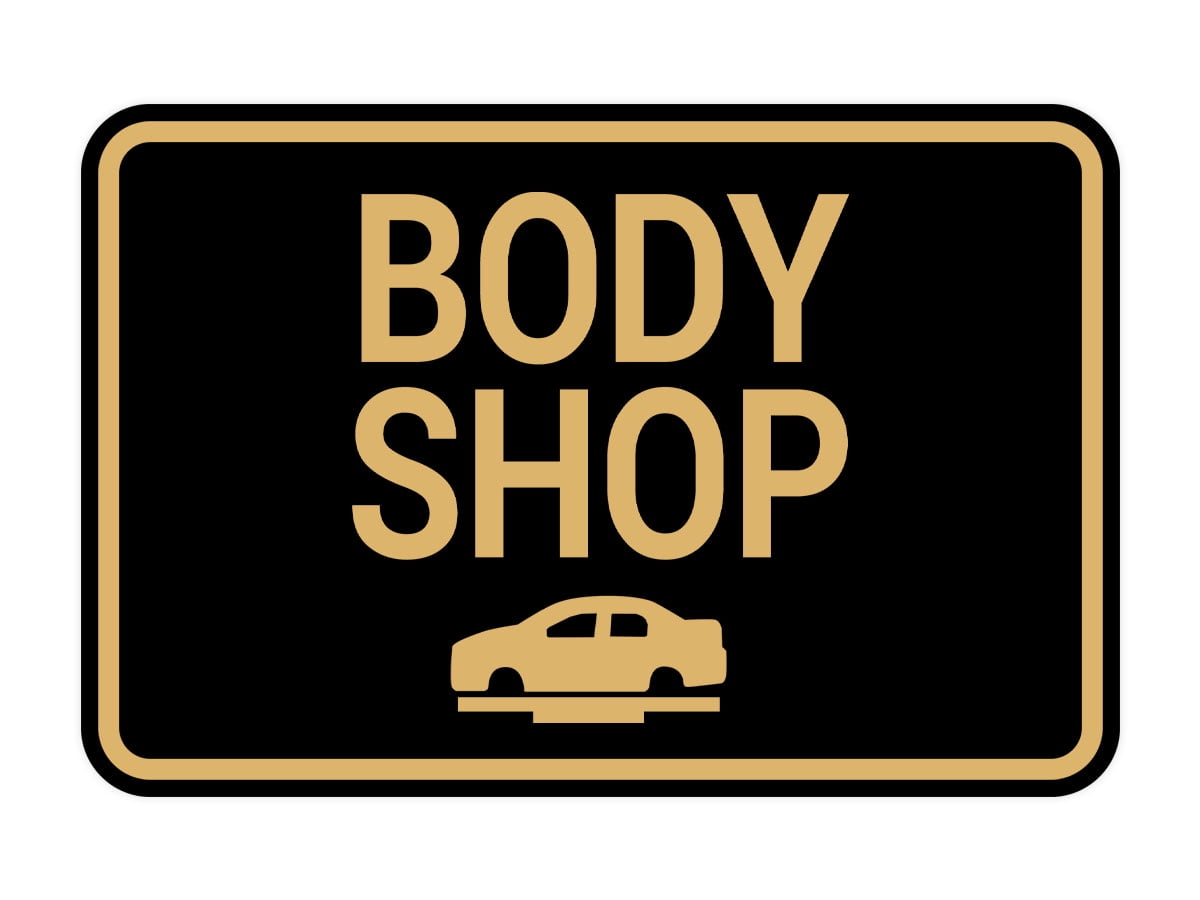 Signs ByLITA Classic Framed Body Shop Sign (Black Gold) - Large ...