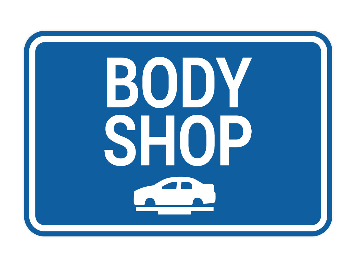 Signs ByLITA Classic Framed Body Shop Sign (Blue) - Medium - Walmart.com