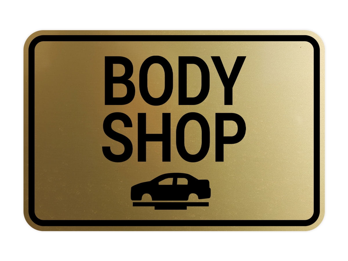 Signs ByLITA Classic Framed Body Shop Sign (Brushed Gold) - Large ...