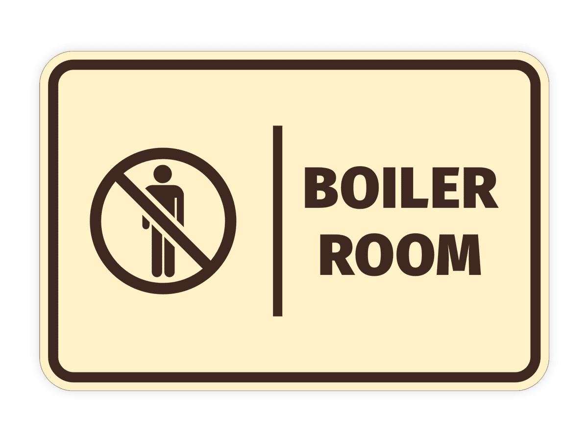 Signs ByLITA Classic Framed Boiler Room Door or Wall Sign Easy ...