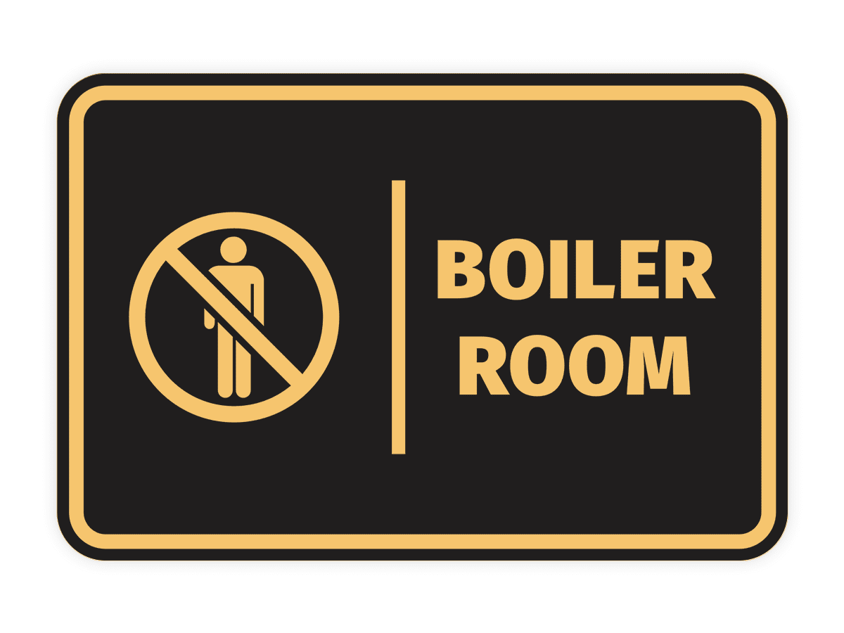 Signs ByLITA Classic Framed Boiler Room Door or Wall Sign Easy ...