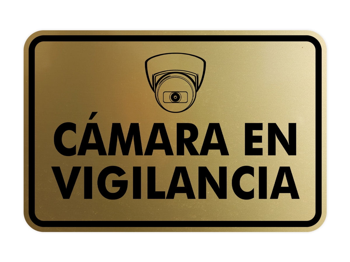 Signs ByLITA Classic Framed Cámara en Vigilancia Security Sign (Brushed ...