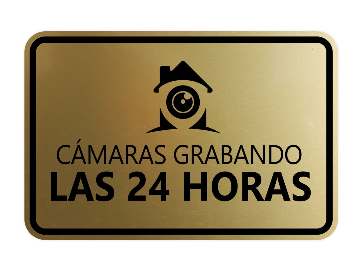 Signs ByLITA Classic Framed Cámaras Grabando las 24 horas Security Sign ...