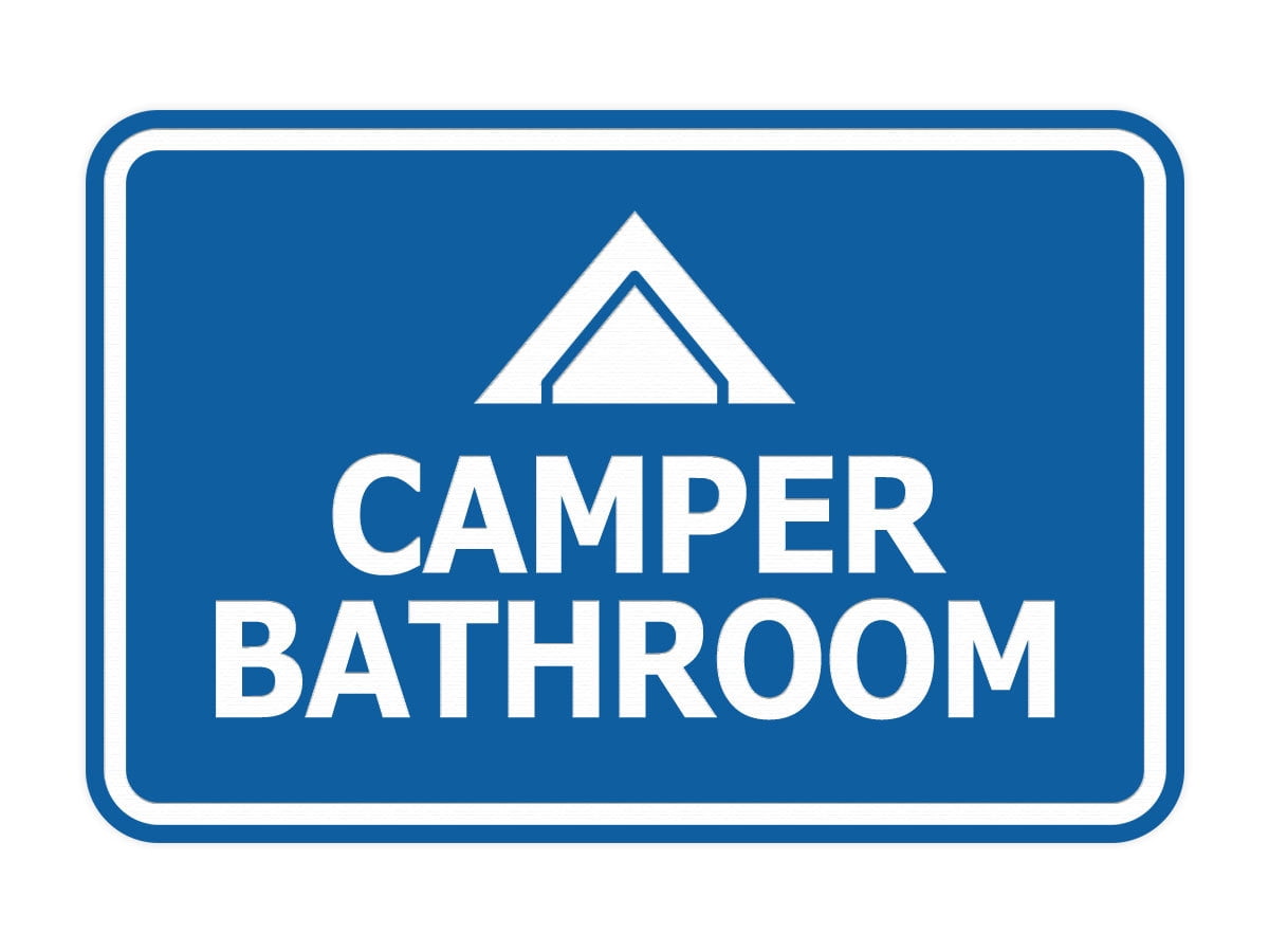 Signs ByLITA Classic Framed Camper Bathroom Sign (Blue) - Large ...