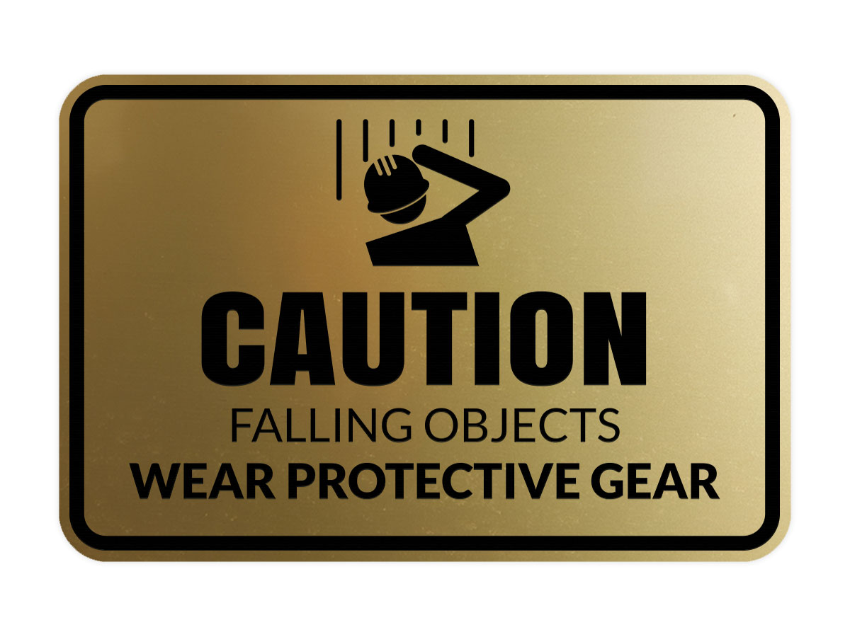 Signs ByLITA Classic Framed Caution: Falling Objects - Wear Protective ...
