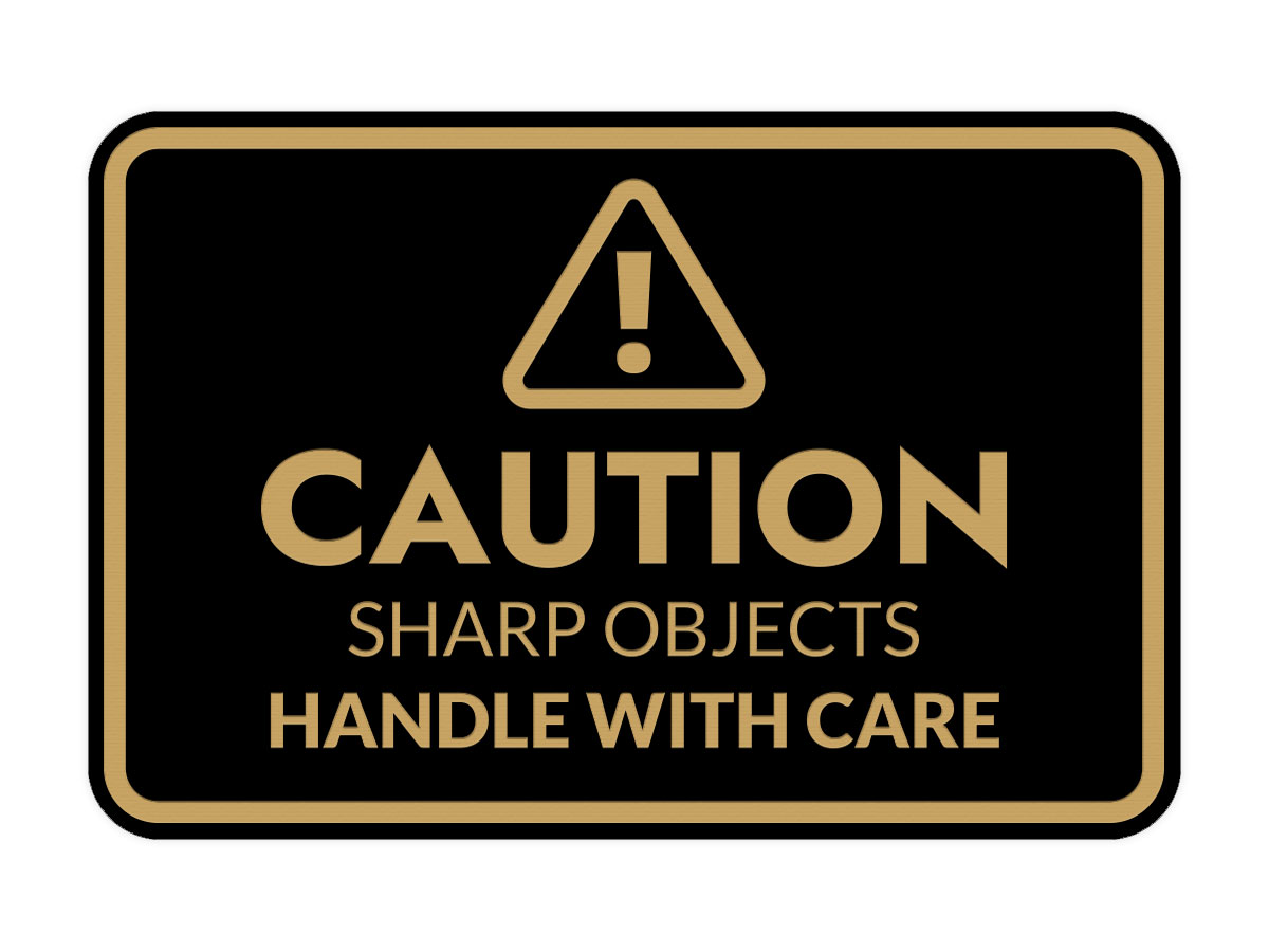 Signs ByLITA Classic Framed Caution: Sharp Objects - Handle with Care ...