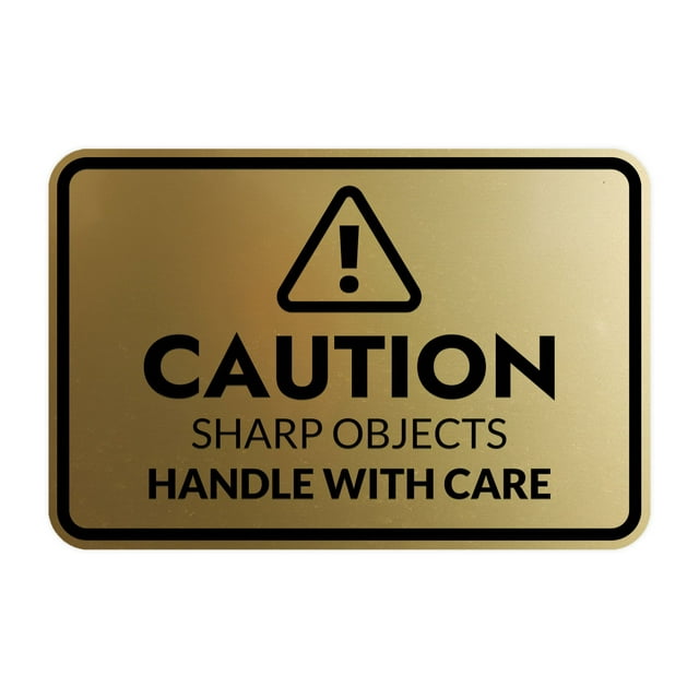 Signs ByLITA Classic Framed Caution: Sharp Objects - Handle with Care ...