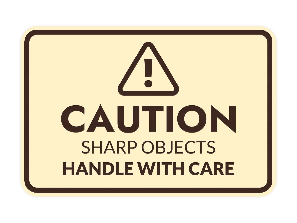 Signs ByLITA Classic Framed Caution: Sharp Objects - Handle with Care ...