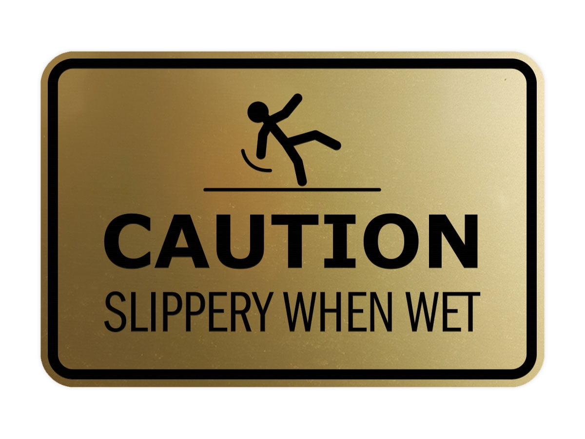 Signs ByLITA Classic Framed Caution: Slippery When Wet Door or Wall ...