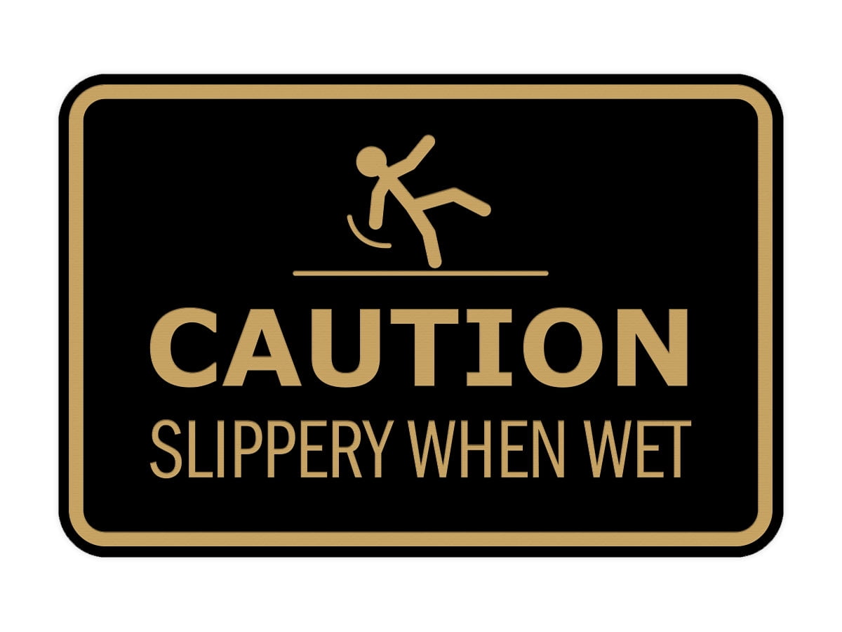 Signs ByLITA Classic Framed Caution: Slippery When Wet Door or Wall ...