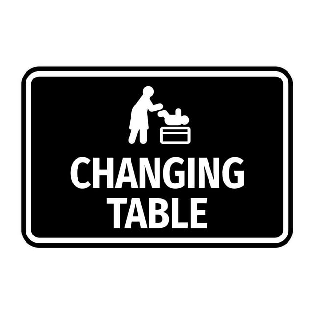 Signs ByLITA Classic Framed Changing Table Sign (Black) - Small ...