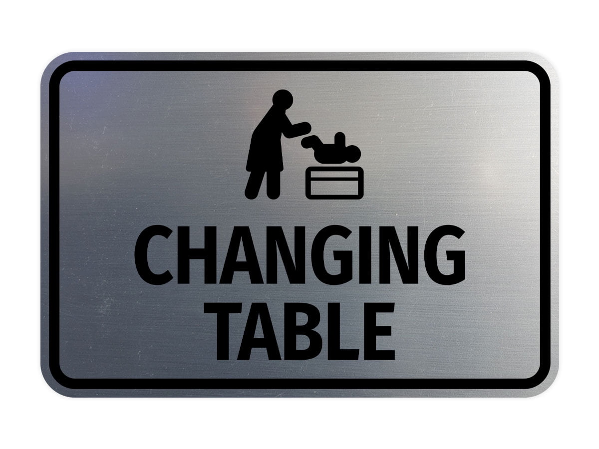 Signs ByLITA Classic Framed Changing Table Sign (Brushed Silver ...