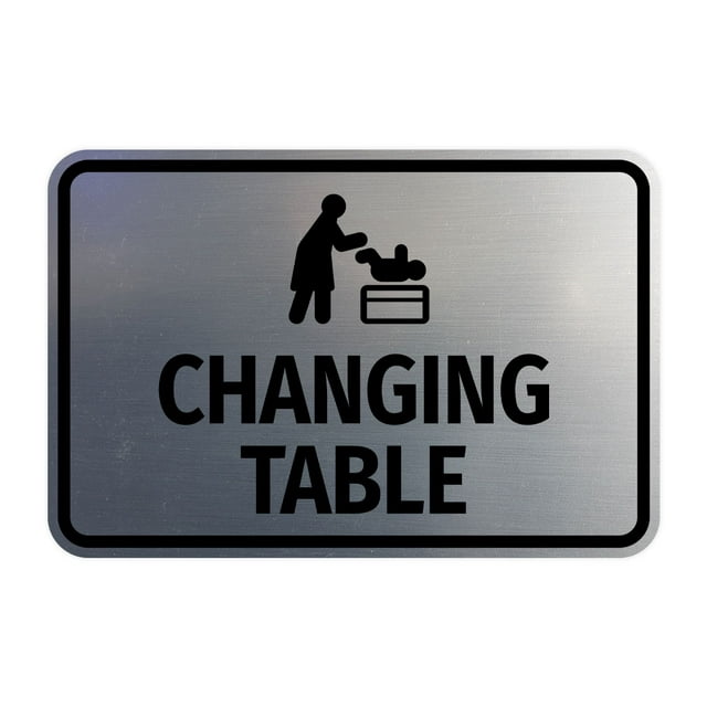 Signs ByLITA Classic Framed Changing Table Sign (Brushed Silver ...