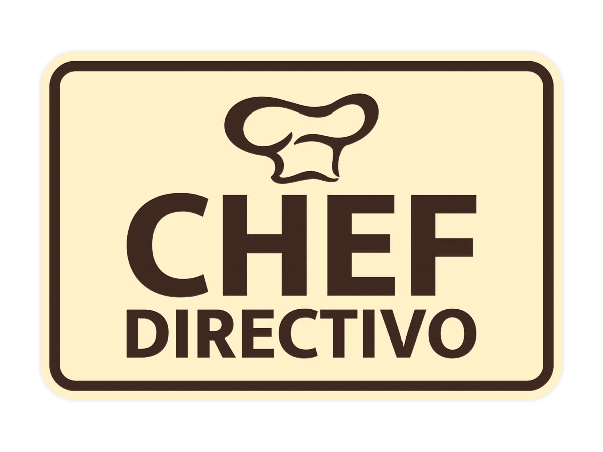 Signs ByLITA Classic Framed Chef Directivo Door or Wall Sign (Ivory ...
