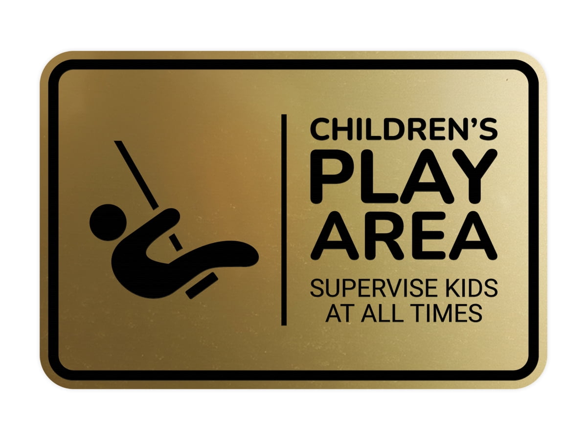 Signs ByLITA Classic Framed Children's Play Area - Supervise Kids at ...