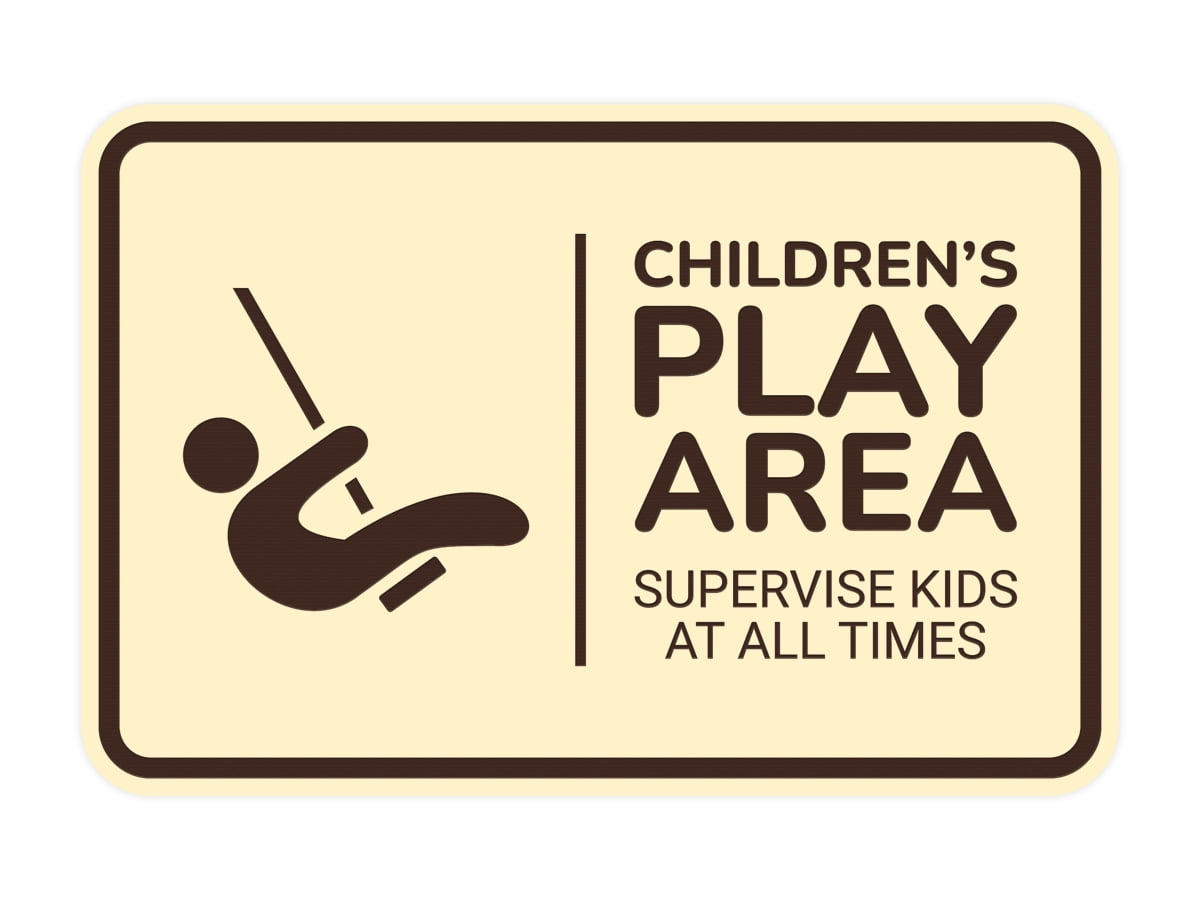 Signs ByLITA Classic Framed Children's Play Area - Supervise Kids at ...