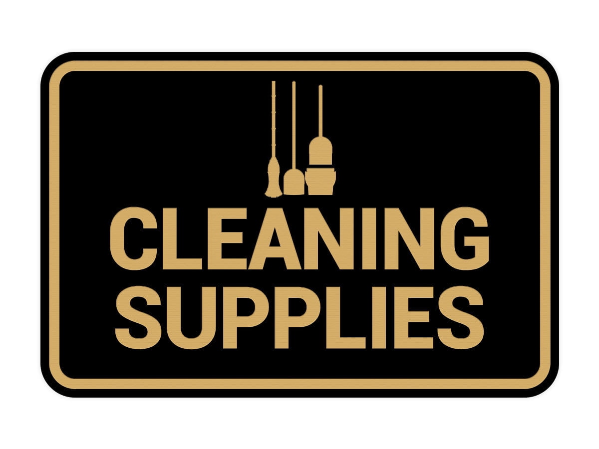 Signs ByLITA Classic Framed Cleaning Supplies Sign (Black Gold) - Large ...