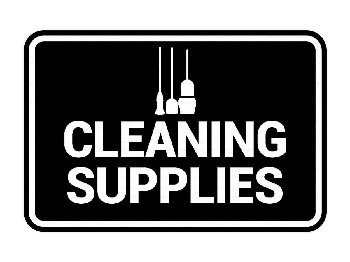 Signs ByLITA Classic Framed Cleaning Supplies Sign (Black) - Large ...