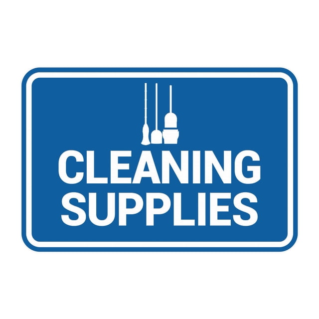 Signs ByLITA Classic Framed Cleaning Supplies Sign (Blue) - Large ...