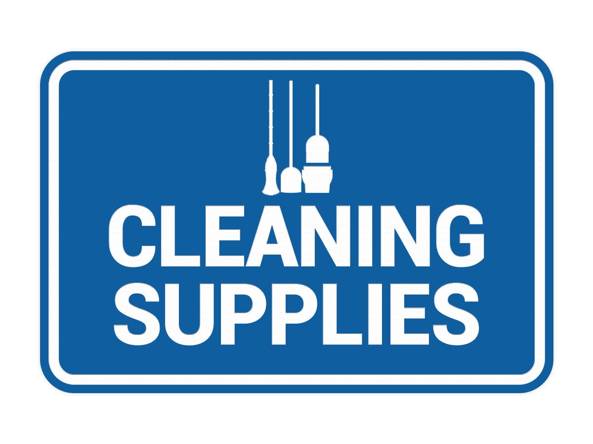 Signs ByLITA Classic Framed Cleaning Supplies Sign (Blue) - Small ...