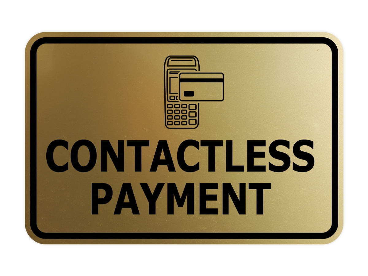 Signs ByLITA Classic Framed Contactless Payment Sign (Brushed Gold ...
