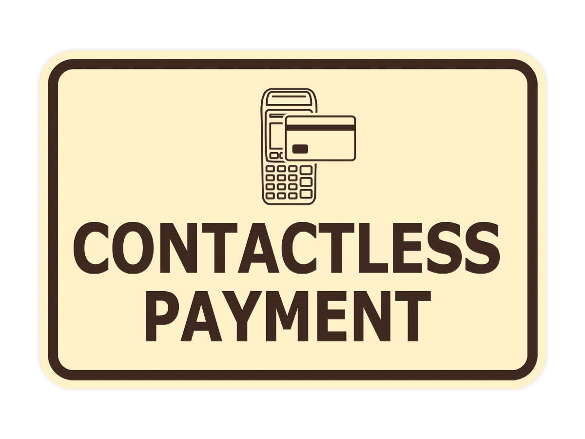 Signs ByLITA Classic Framed Contactless Payment Sign (Ivory/Dark Brown ...