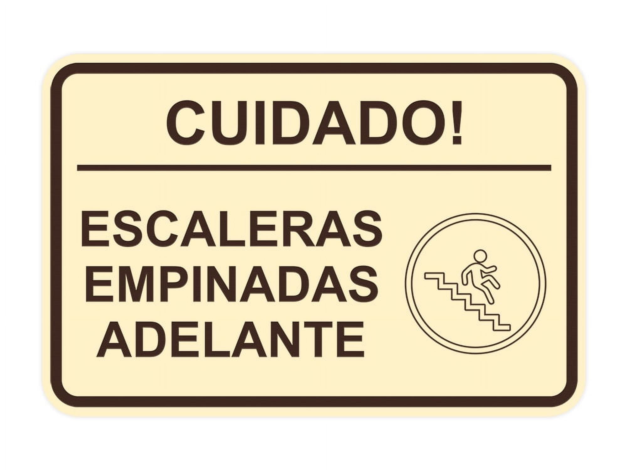 Signs ByLITA Classic Framed Cuidado Escaleras Empinadas Adelante Door ...