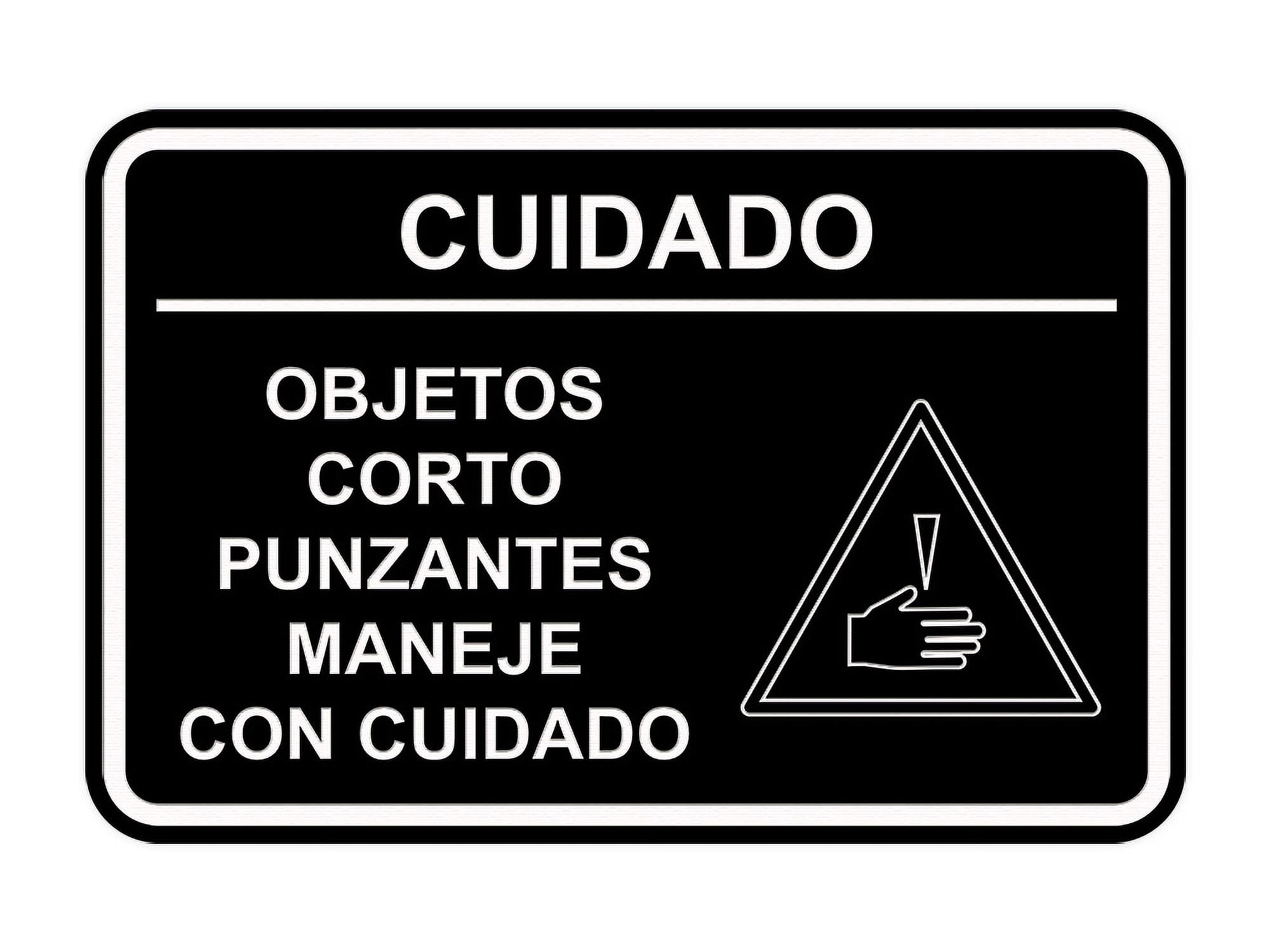Signs ByLITA Classic Framed Cuidado Objetos Corto Punzantes Maneje con ...