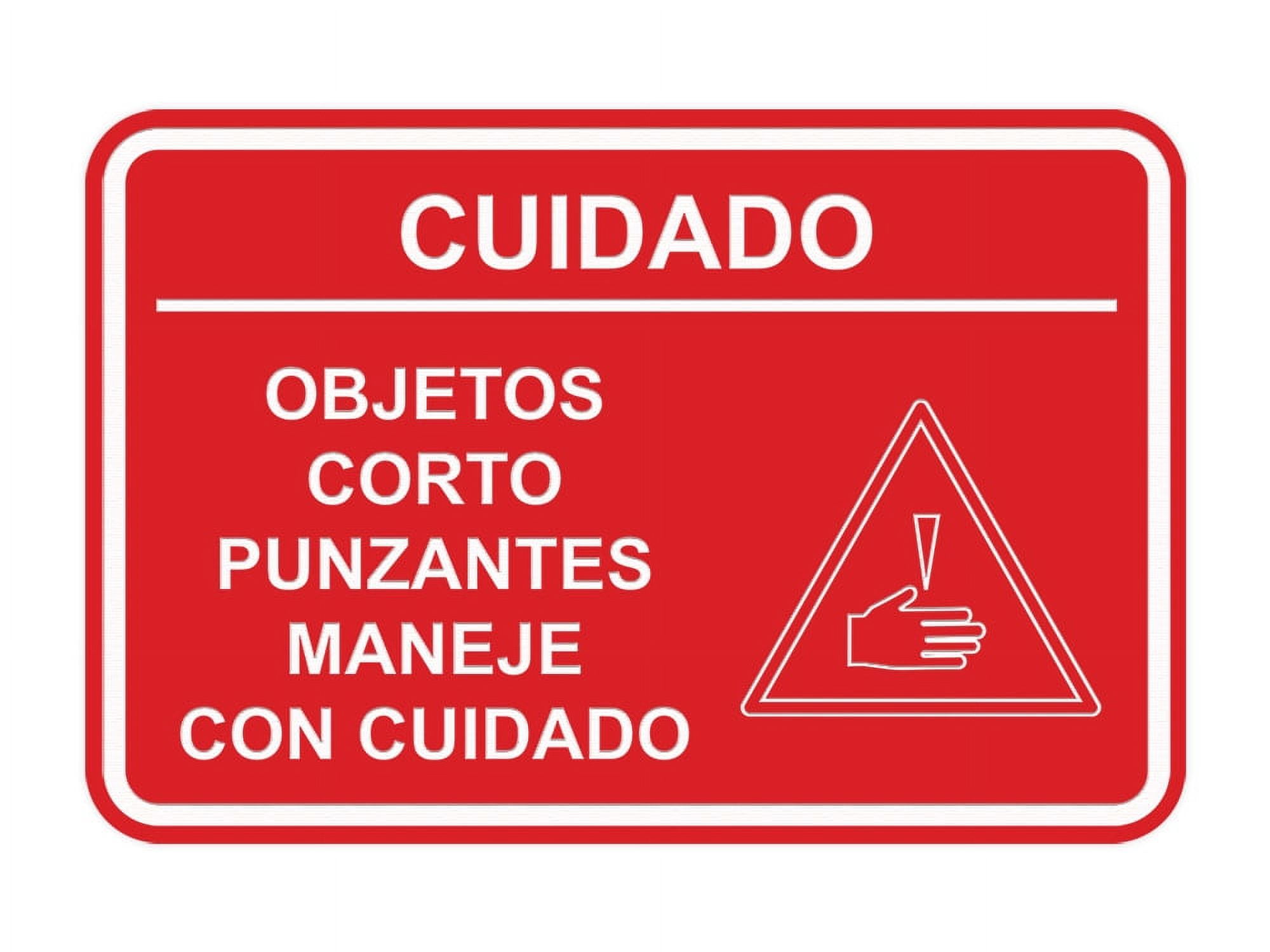 Signs ByLITA Classic Framed Cuidado Objetos Corto Punzantes Maneje con ...