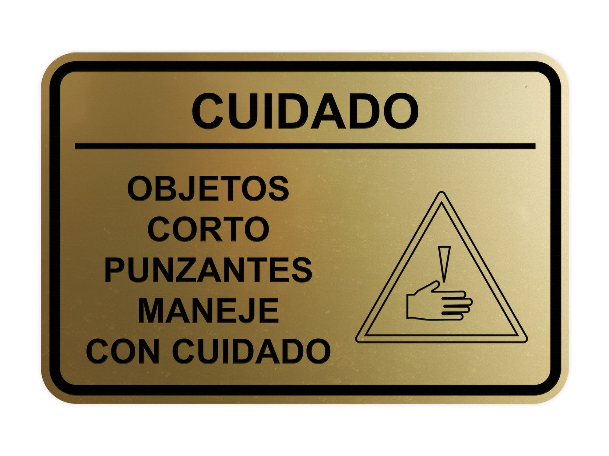Signs ByLITA Classic Framed Cuidado Objetos Corto Punzantes Maneje con ...