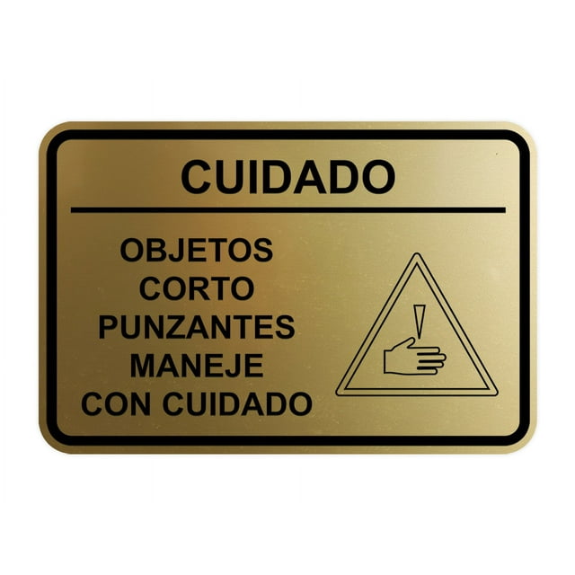 Signs ByLITA Classic Framed Cuidado Objetos Corto Punzantes Maneje con ...