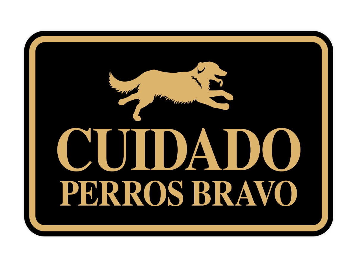Signs ByLITA Classic Framed Cuidado Perros Bravos Graphic Spanish ...