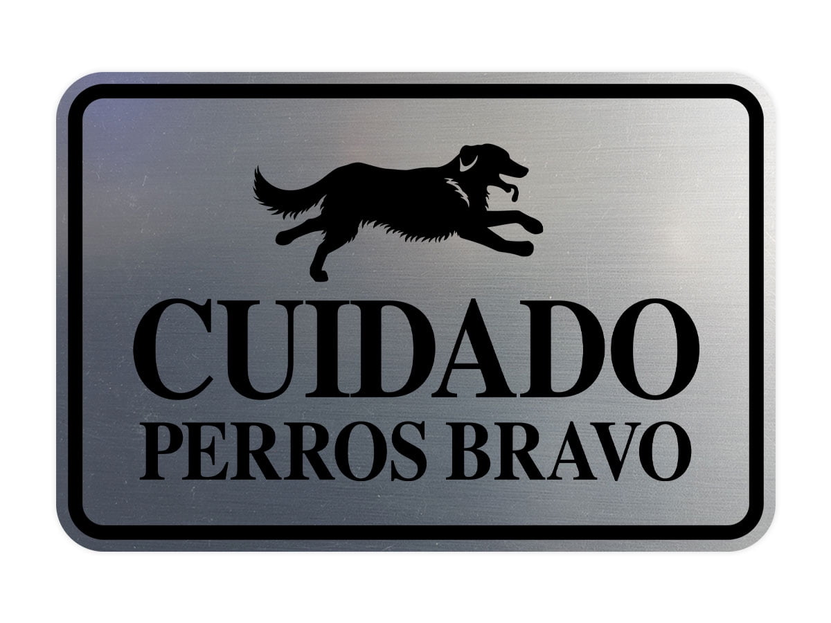 Signs ByLITA Classic Framed Cuidado Perros Bravos Graphic Spanish ...