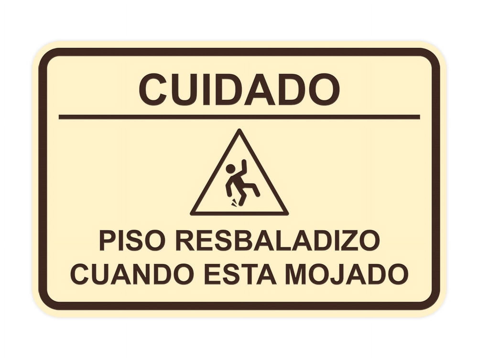Signs ByLITA Classic Framed Cuidado: Piso Resbaladizo cuando esta ...