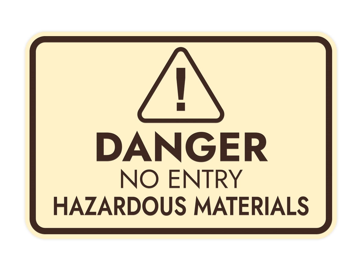 Signs ByLITA Classic Framed Danger: No Entry - Hazardous Materials Door ...