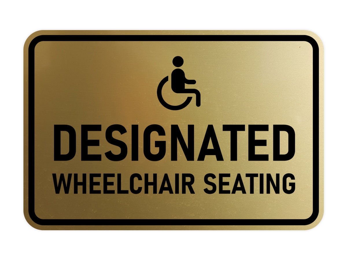 Signs ByLITA Classic Framed Designated Wheelchair Seating Sign (Brushed ...
