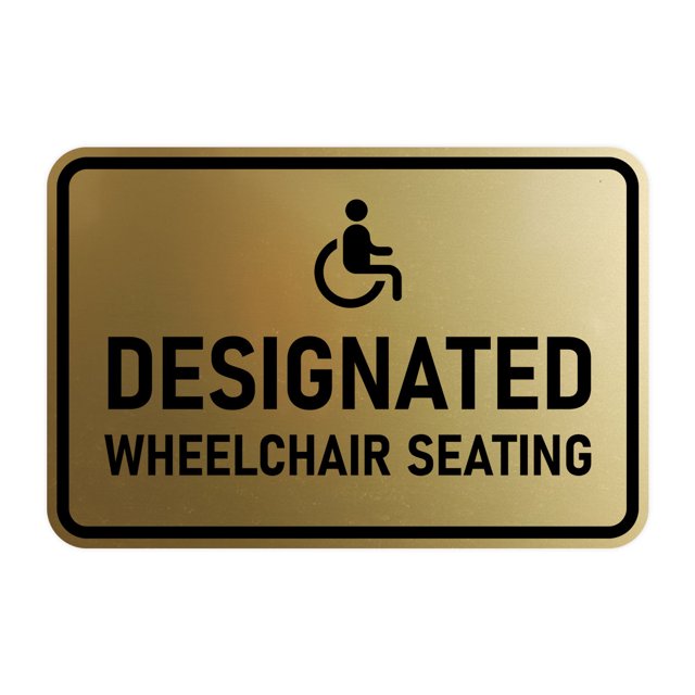 Signs ByLITA Classic Framed Designated Wheelchair Seating Sign (Brushed ...