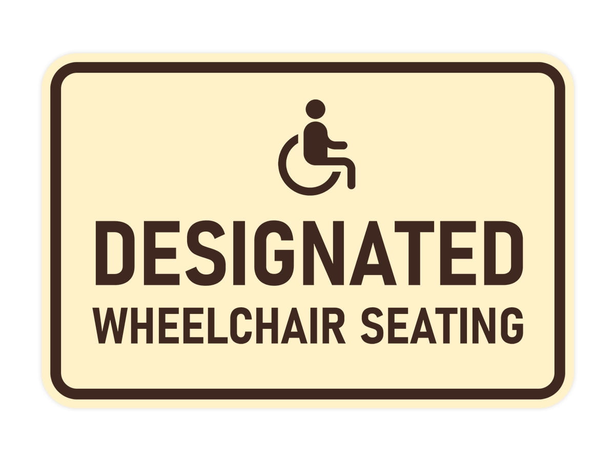 Signs ByLITA Classic Framed Designated Wheelchair Seating Sign (Ivory ...