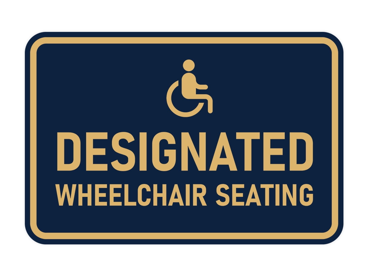 Signs ByLITA Classic Framed Designated Wheelchair Seating Sign (Navy ...
