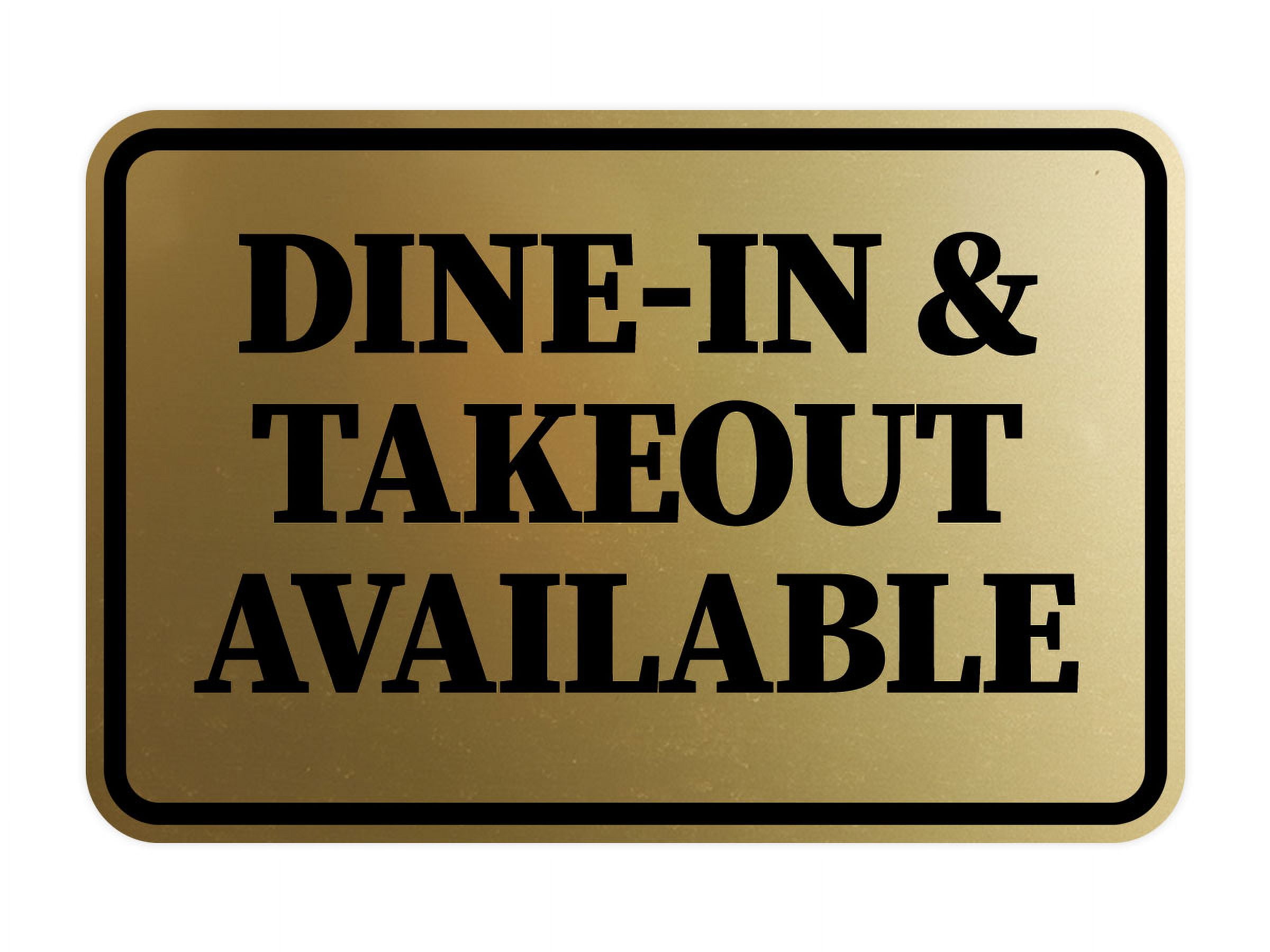 Signs ByLITA Classic Framed Dine-In And Takeout Available Door or Wall ...