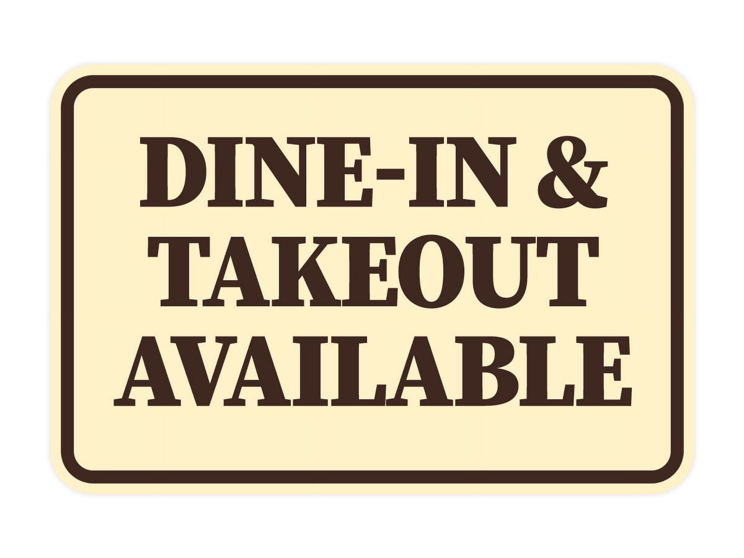 Signs ByLITA Classic Framed Dine-In And Takeout Available Door or Wall ...