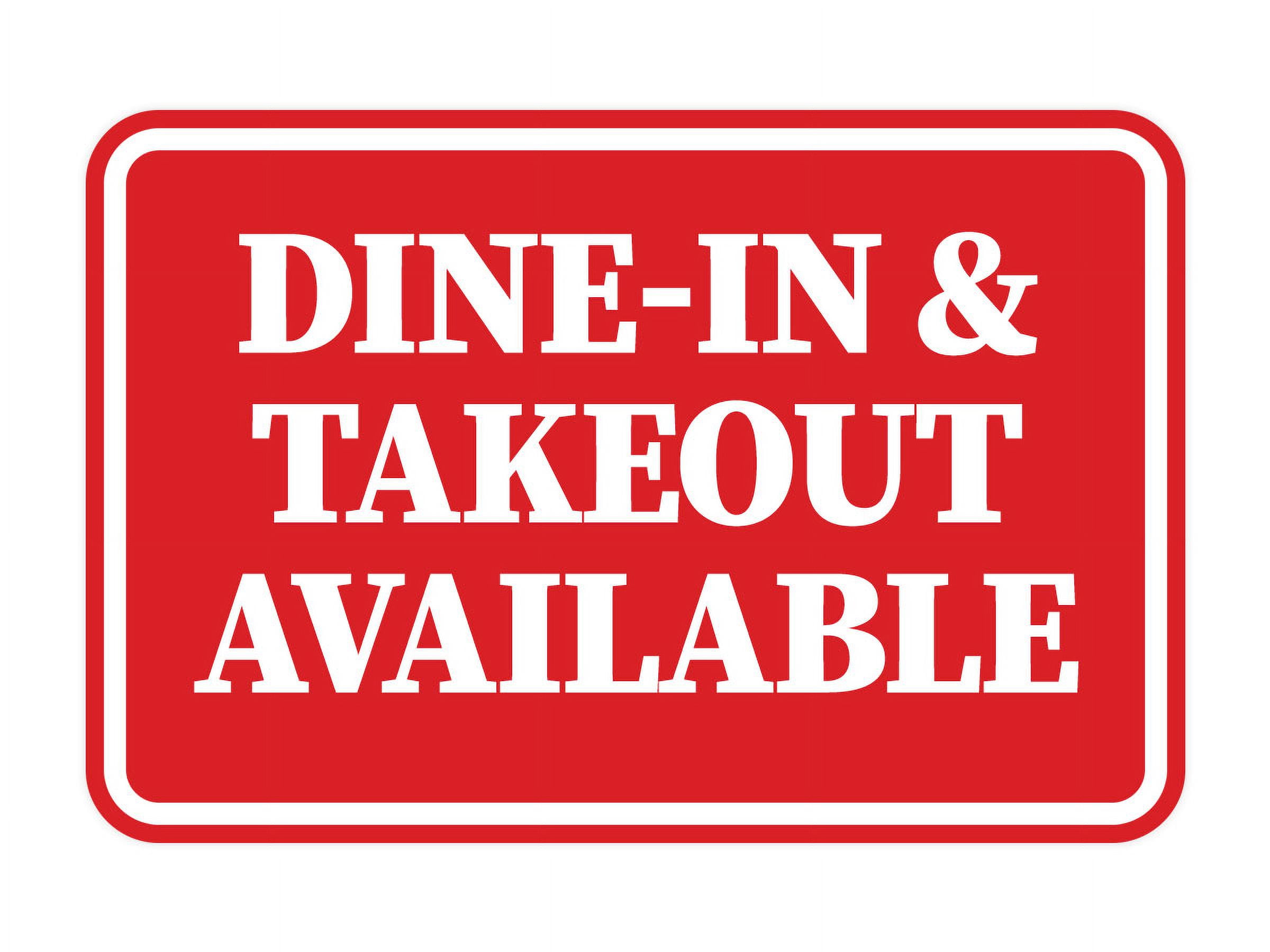 Signs ByLITA Classic Framed Dine-In And Takeout Available Door or Wall ...