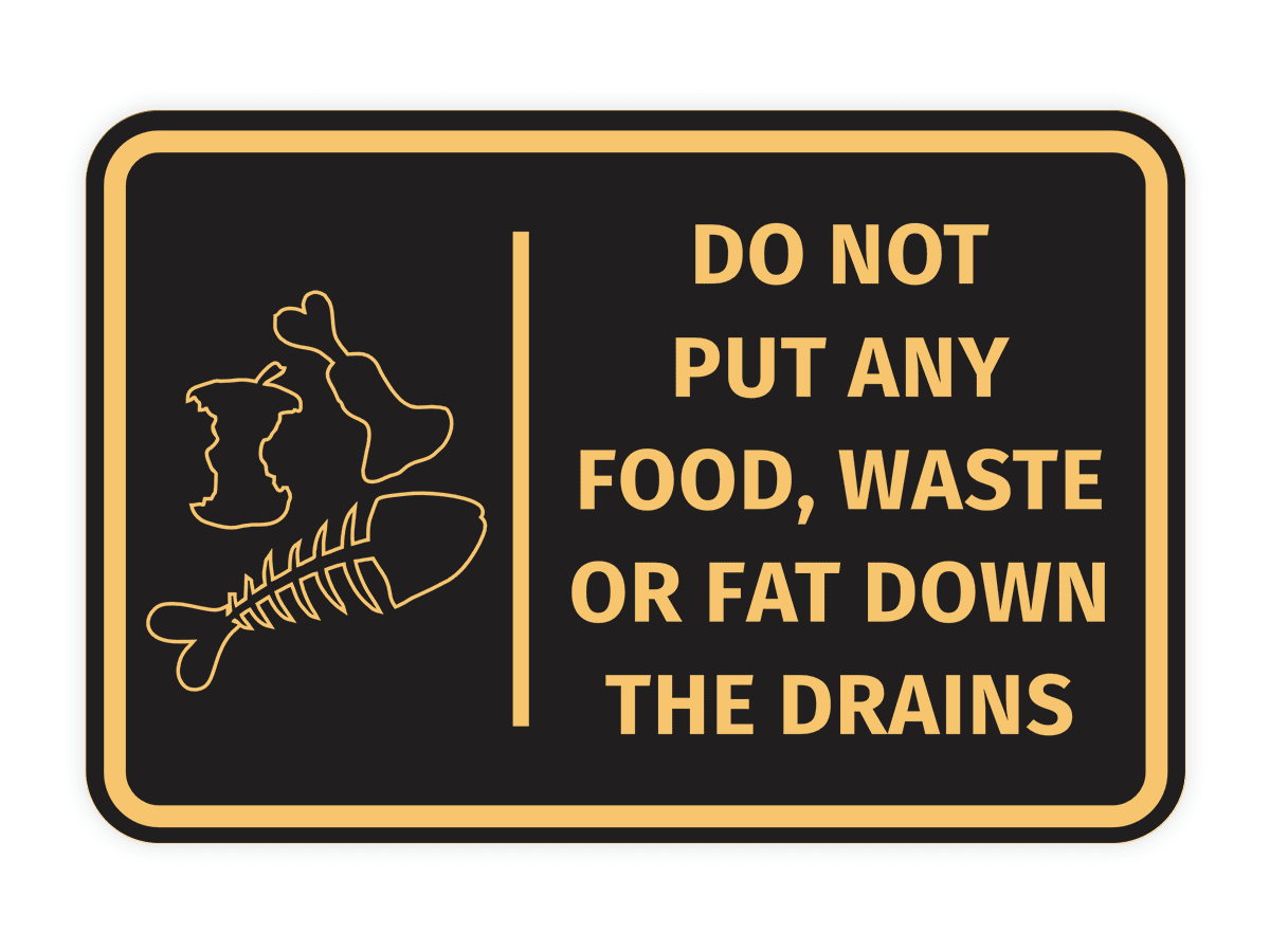 Signs ByLITA Classic Framed Do Not Put Any Food, Waste or Fat Down The ...