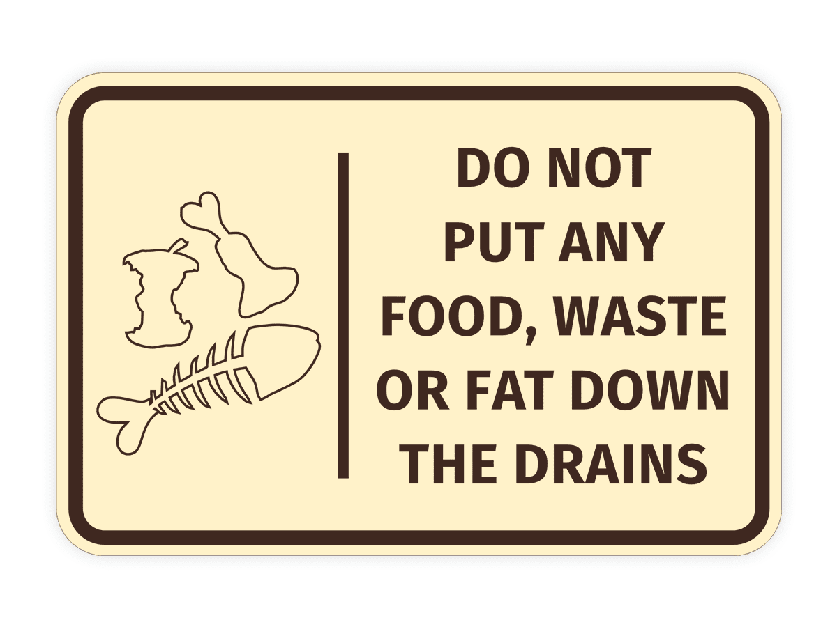 Signs ByLITA Classic Framed Do Not Put Any Food, Waste or Fat Down The ...