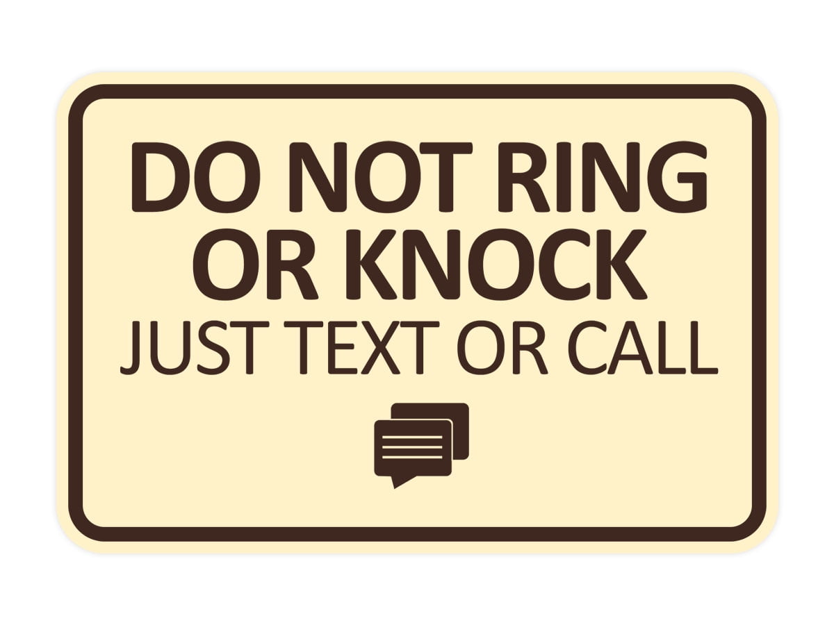 Signs ByLITA Classic Framed Do Not Ring Bell or Knock Please Text or ...